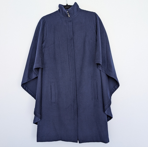 H by Halston | Jackets & Coats | H By Halston Wool Blend Longline Navy ...
